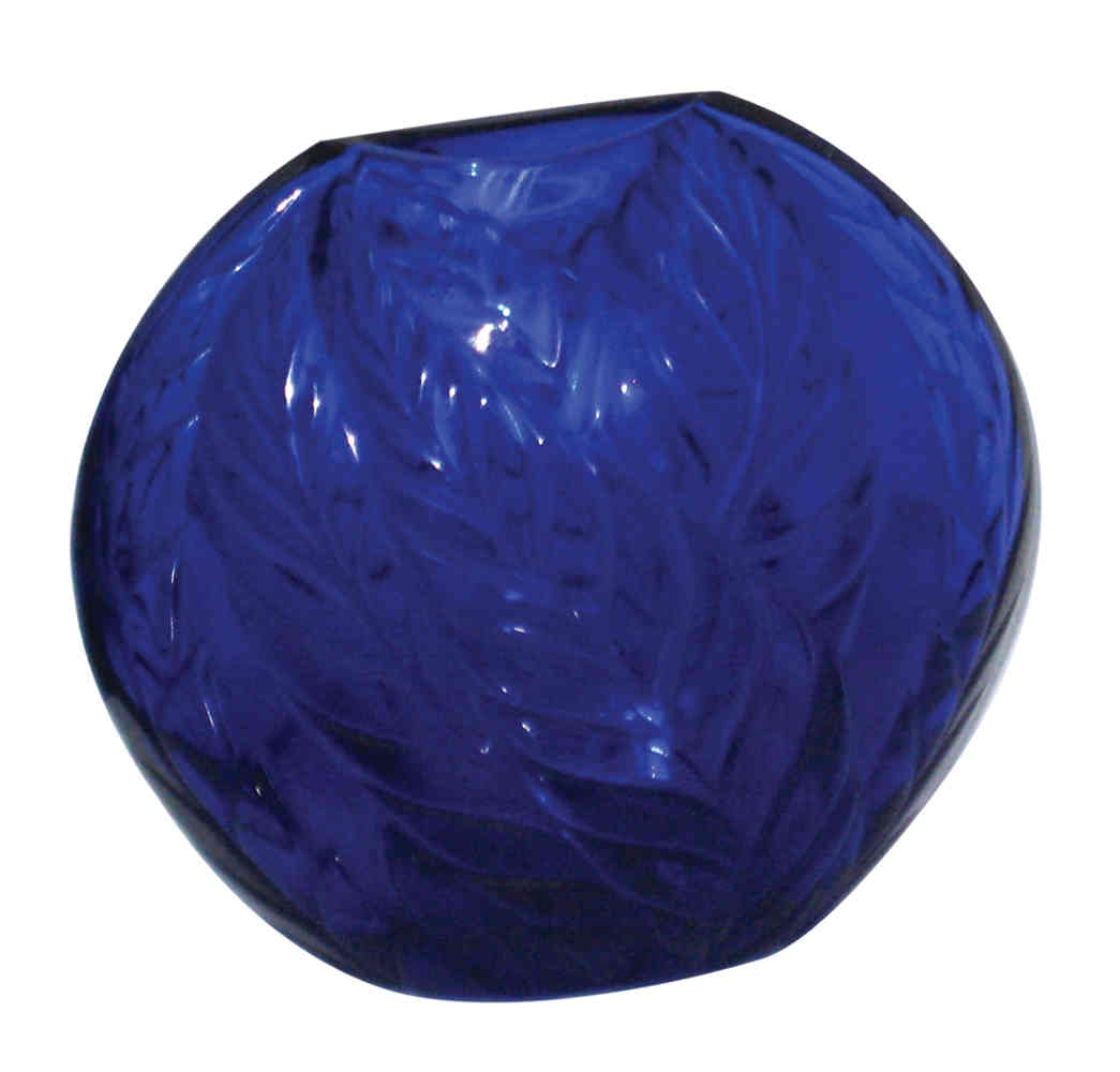 Lalique - A cobalt blue 'Filicaria' pillow vase