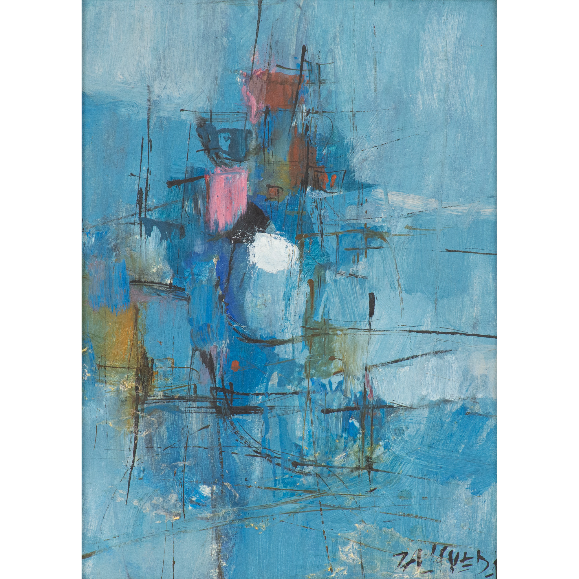 Oscar Zalameda (1930 - 2010) - Abstraction en Bleu