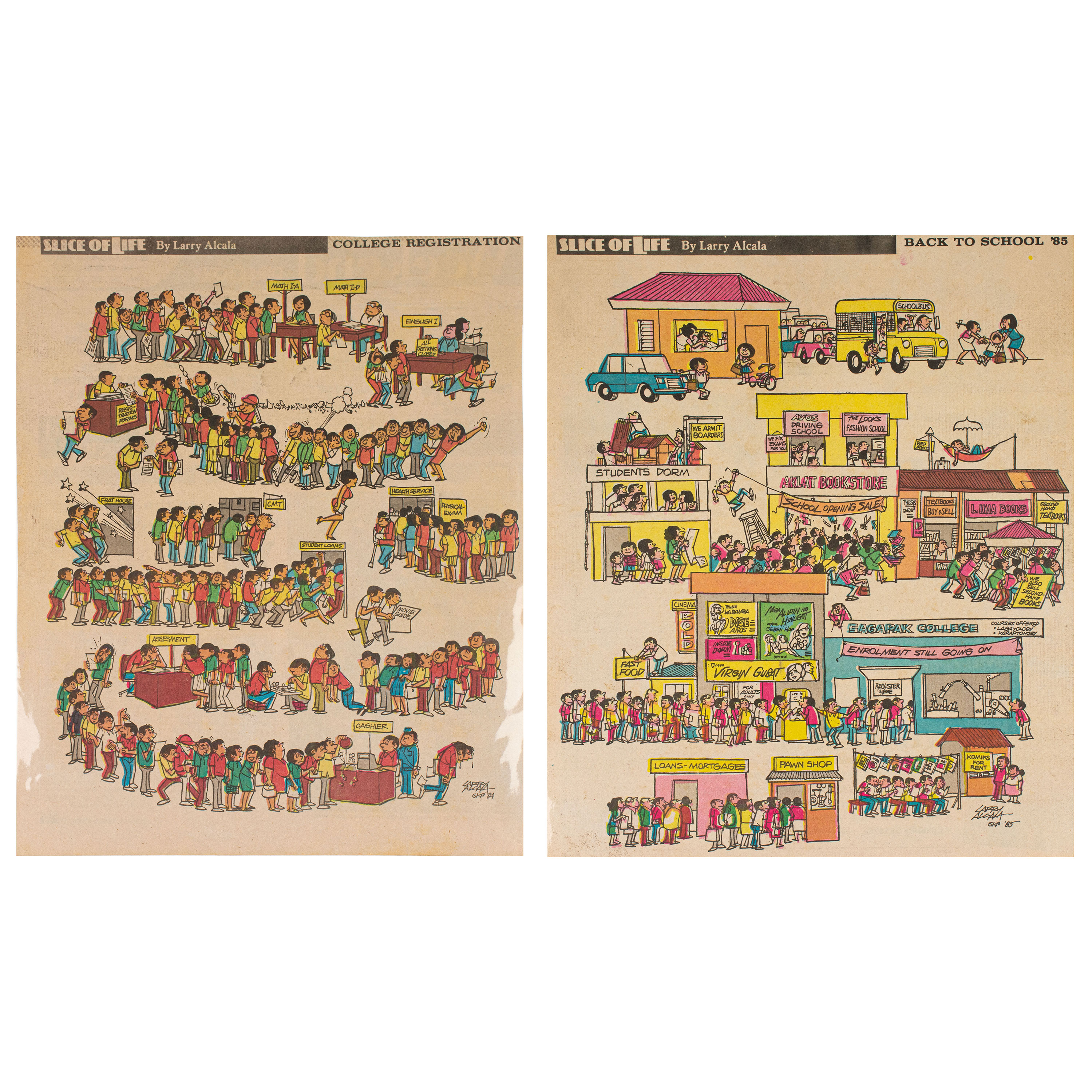 Larry Alcala (1926 - 2002) - College registration / Back to school