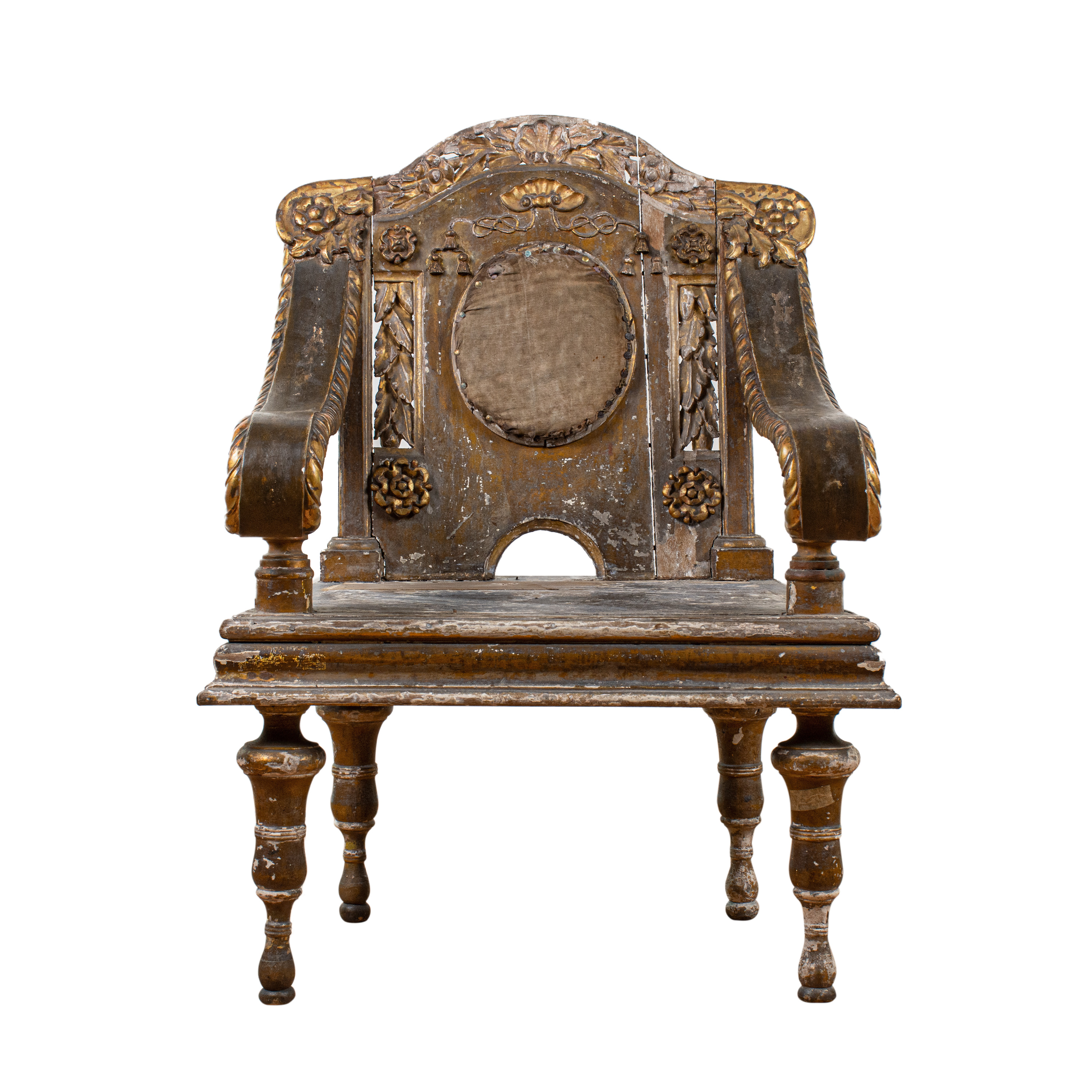 - An elaborate bishop’s chair