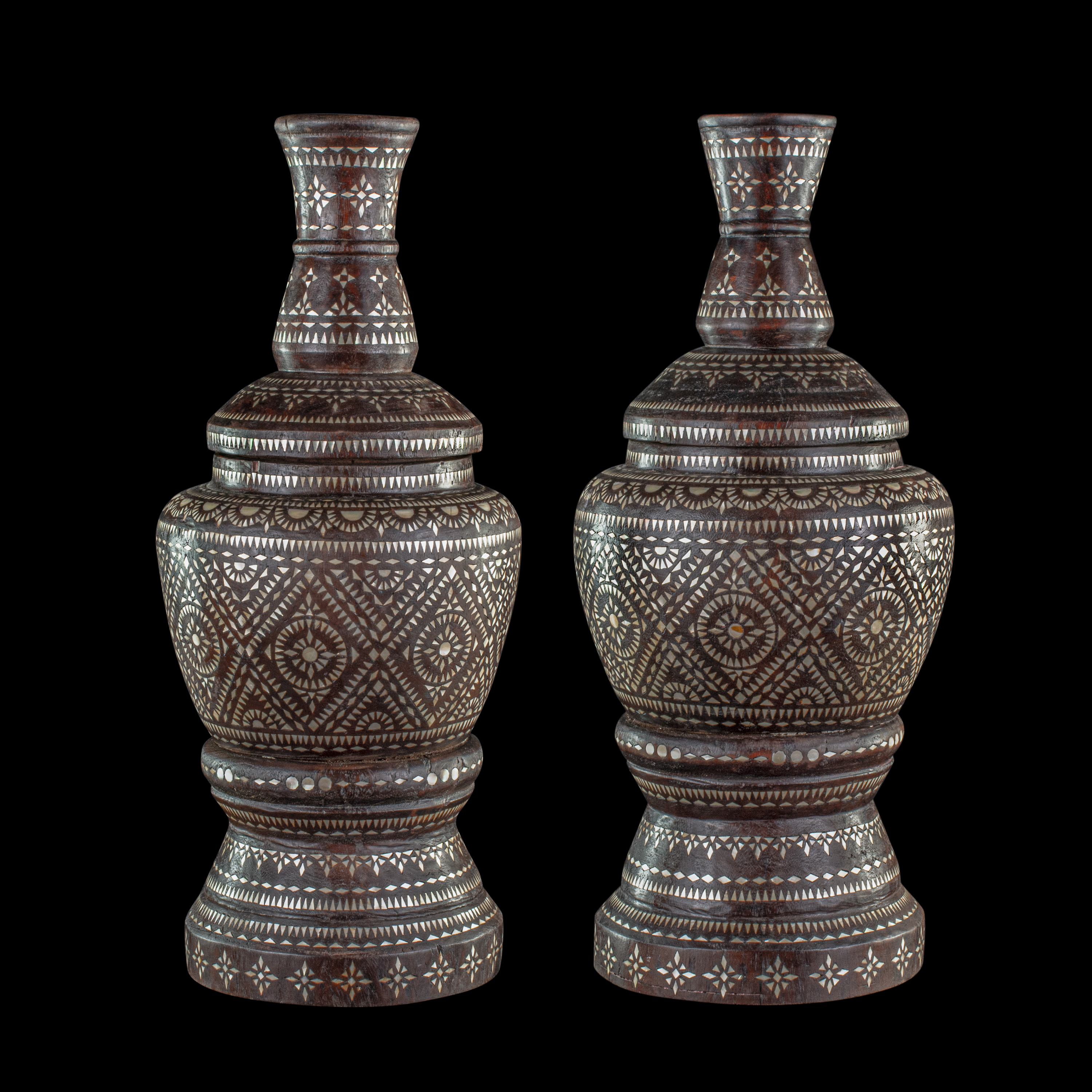 - A pair of 20th century wooden containers in the shape of a Gadur with ...