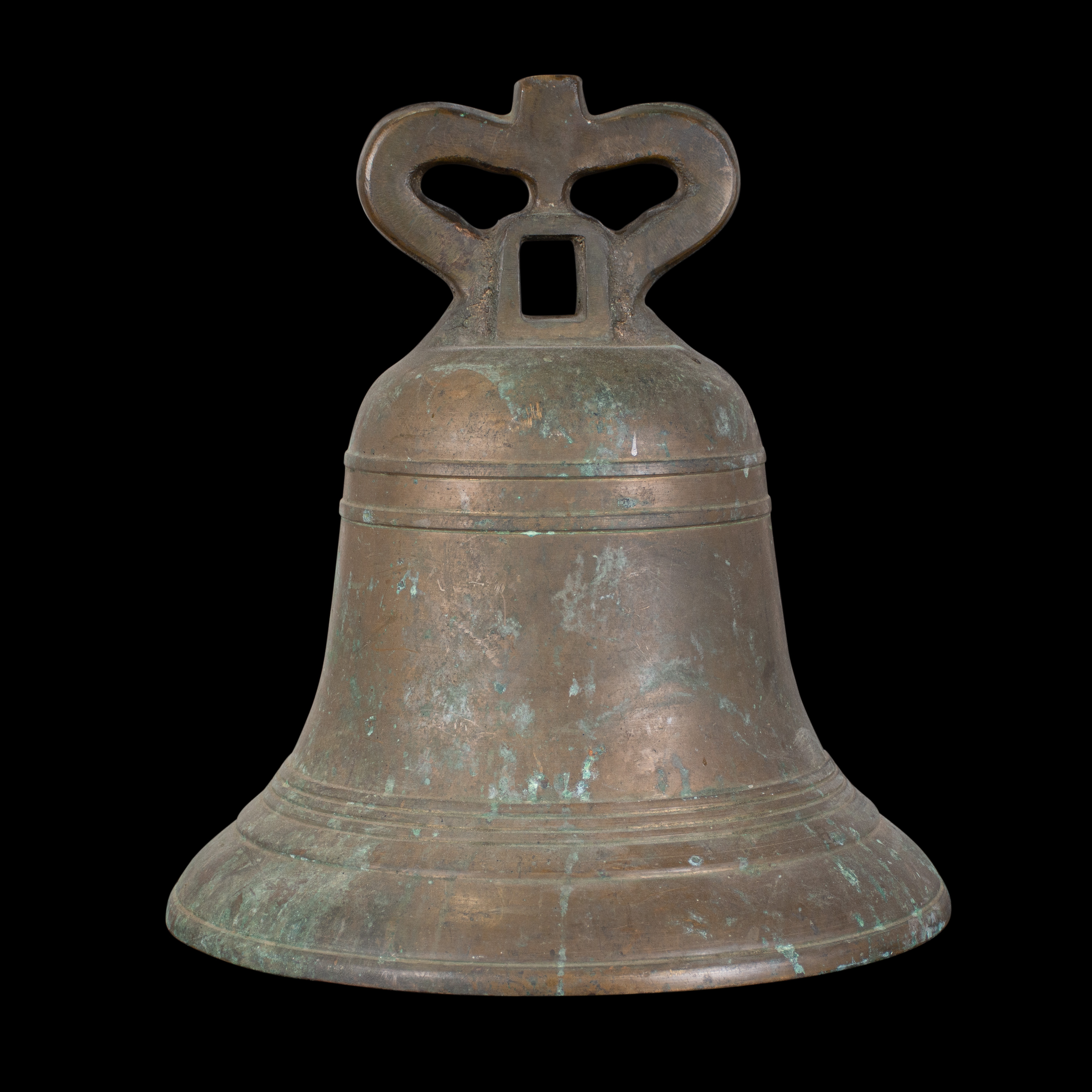 - A brass colonial church bell