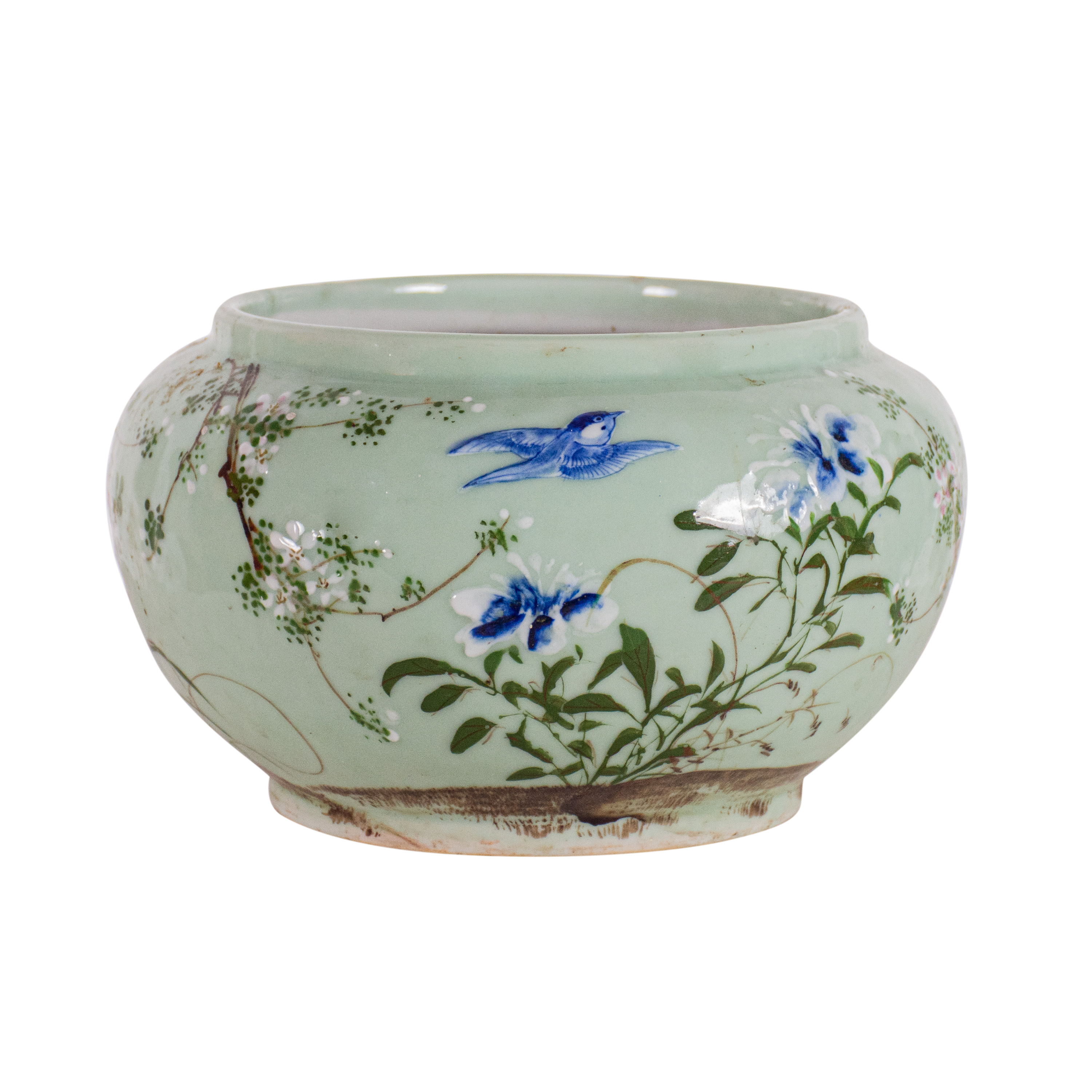 - A 19th century Edo period seto green celadon planter with hand ...