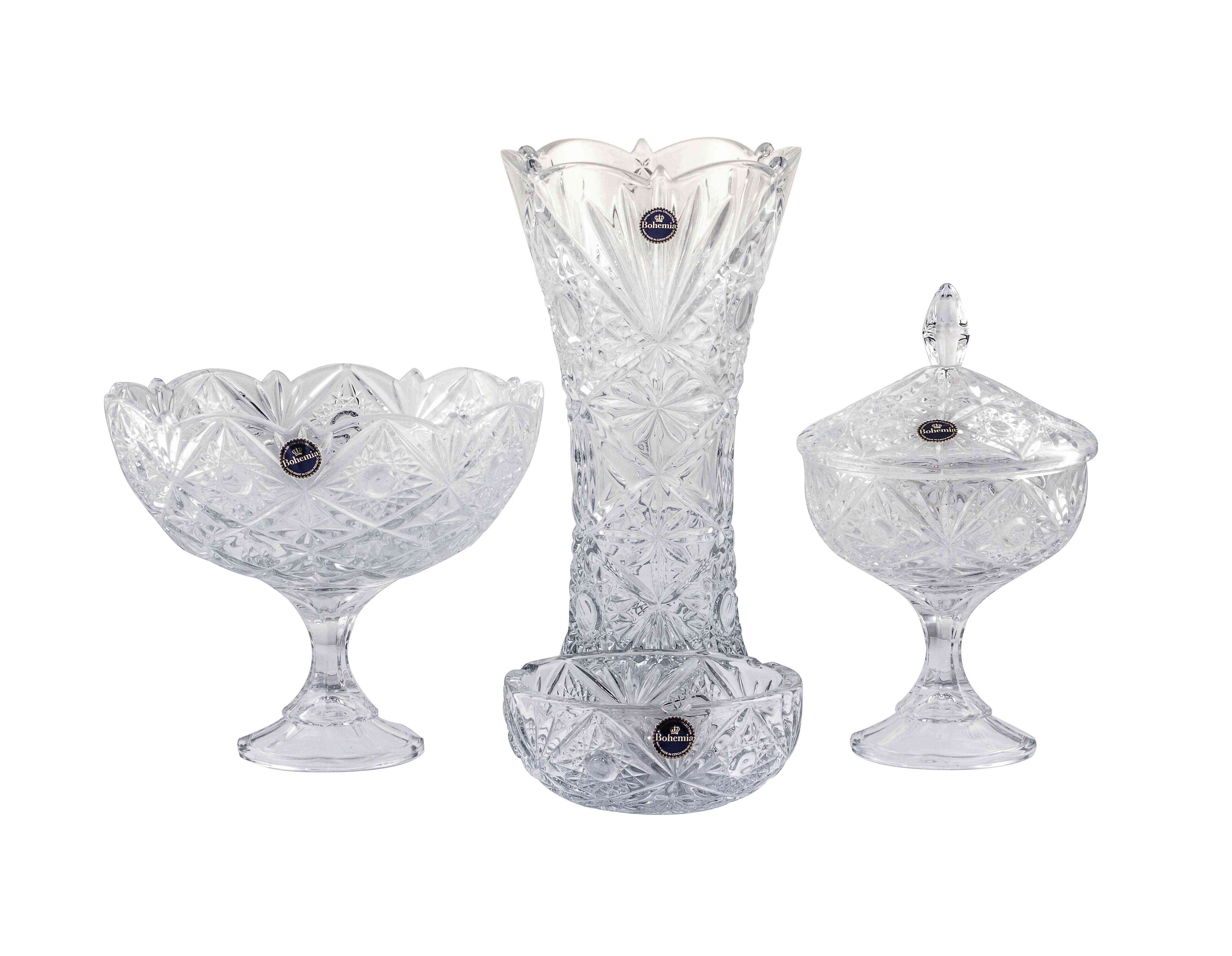 Bohemia - A lot of four crystal vessels