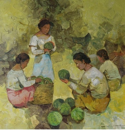 Crispin Villafuerte Lopez (1903 - 1985) - Watermelon Vendors