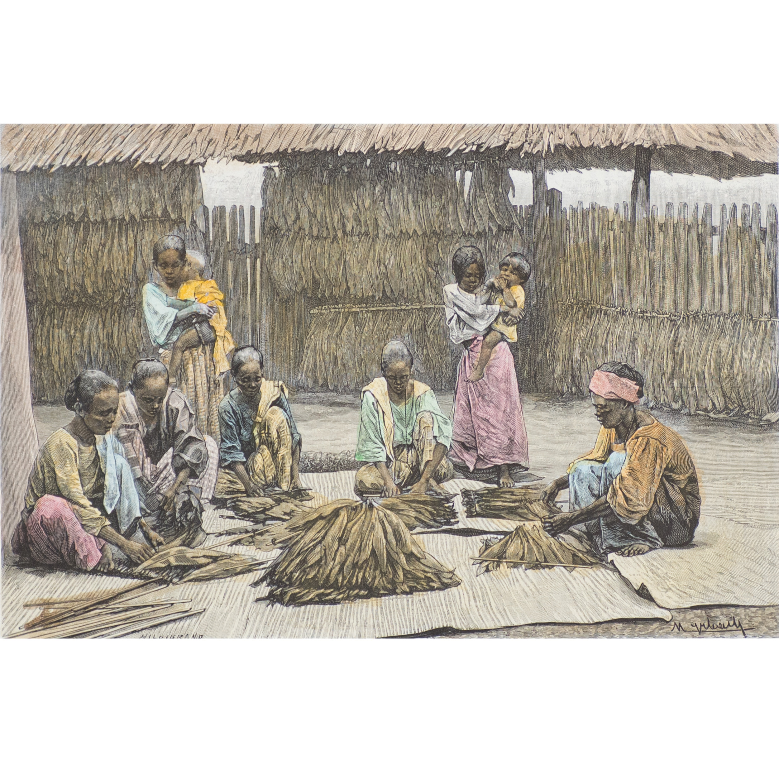 - A hand-colored woodblock engraving showing native Filipino ladies ...