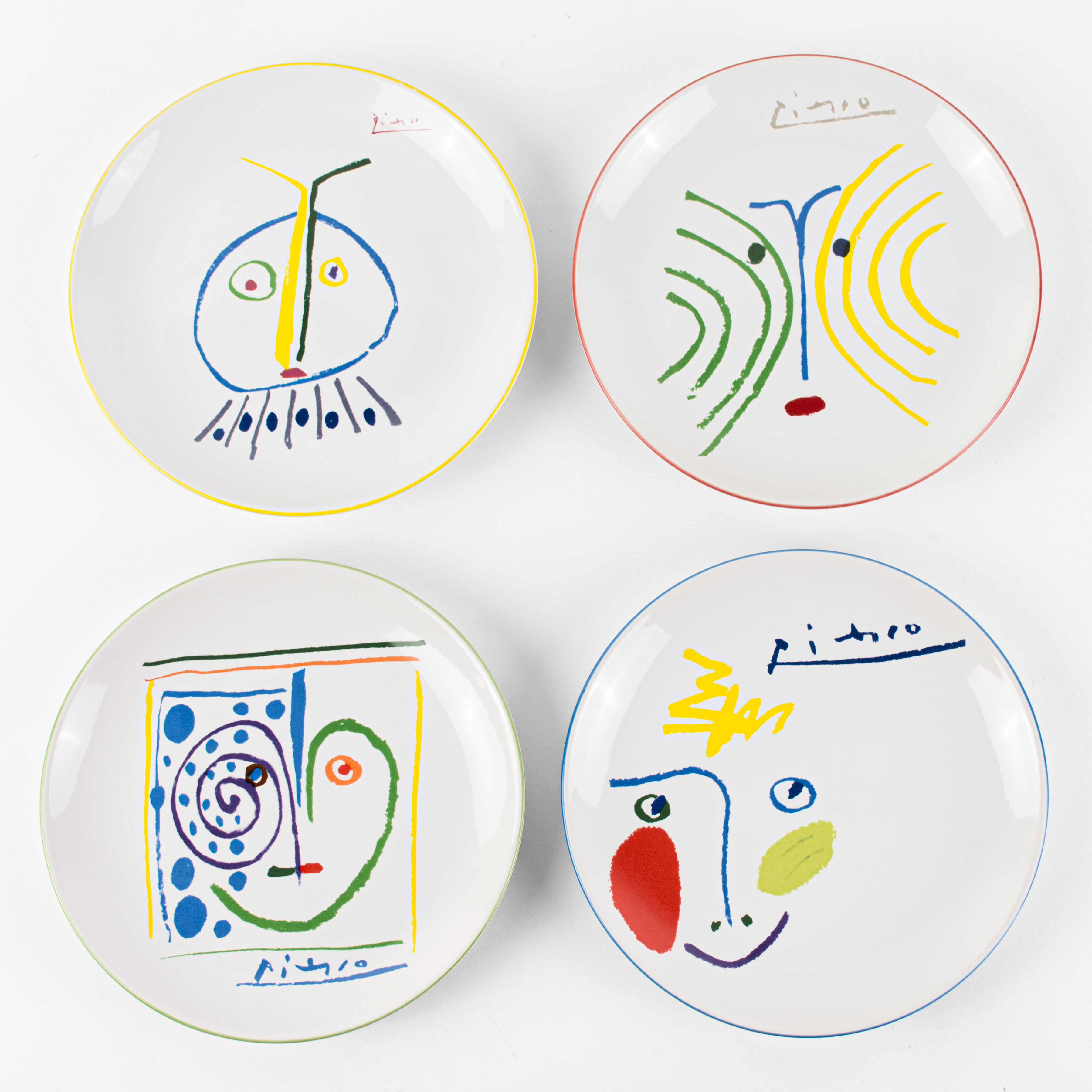 - A lot of 4 Pablo Picasso's 'Living Crayon Collection' plates