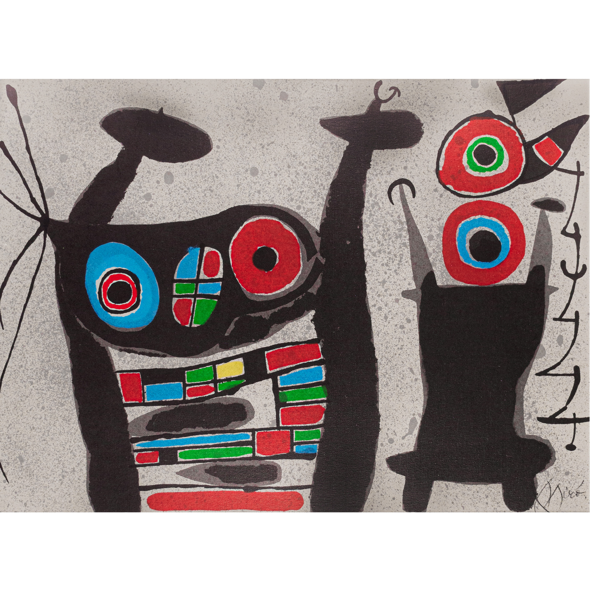 - A framed Joan Miró giclée reproduction