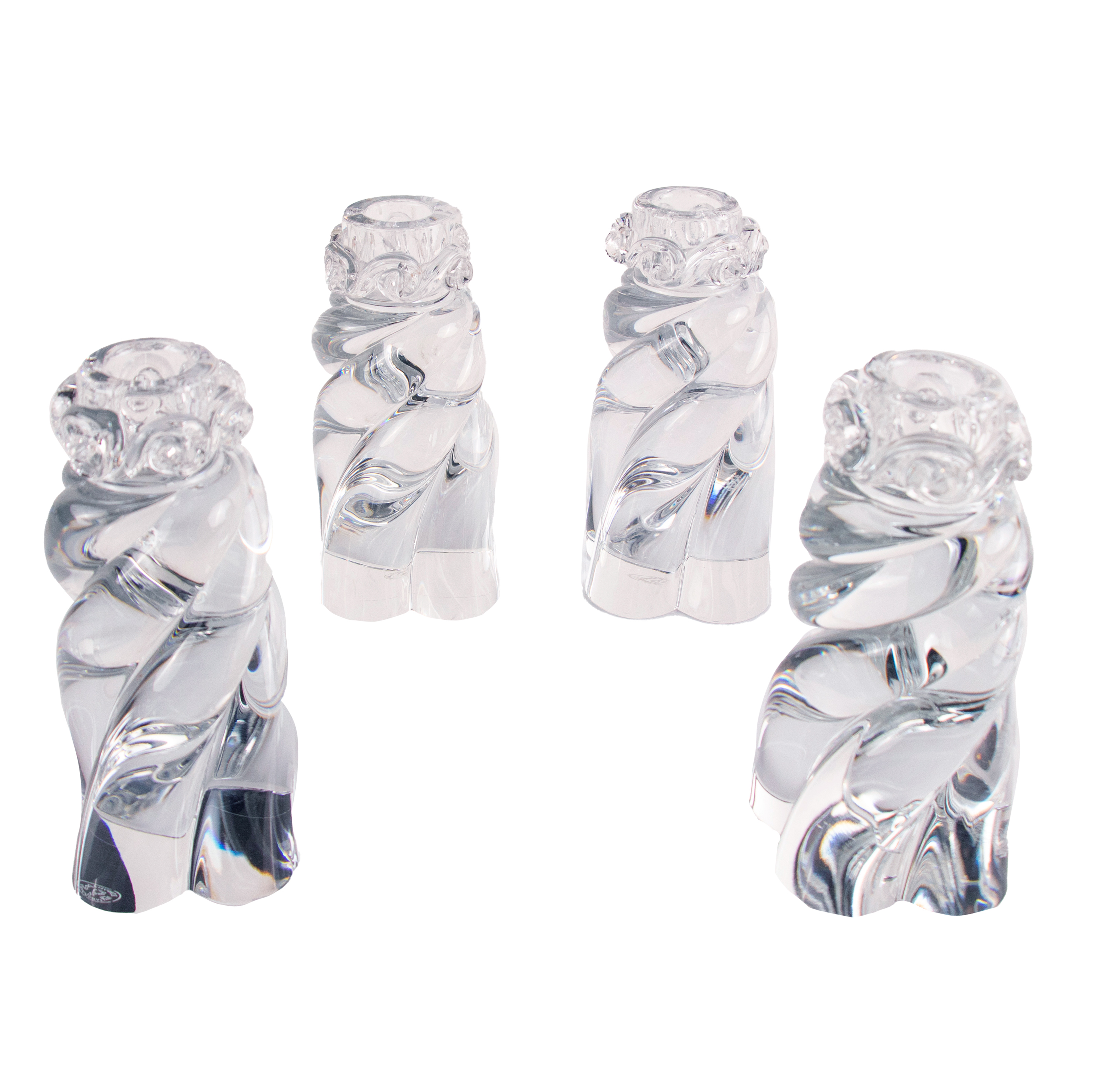 Baccarat - A lot of 4 'Aladdin' twisted crystal candleholders