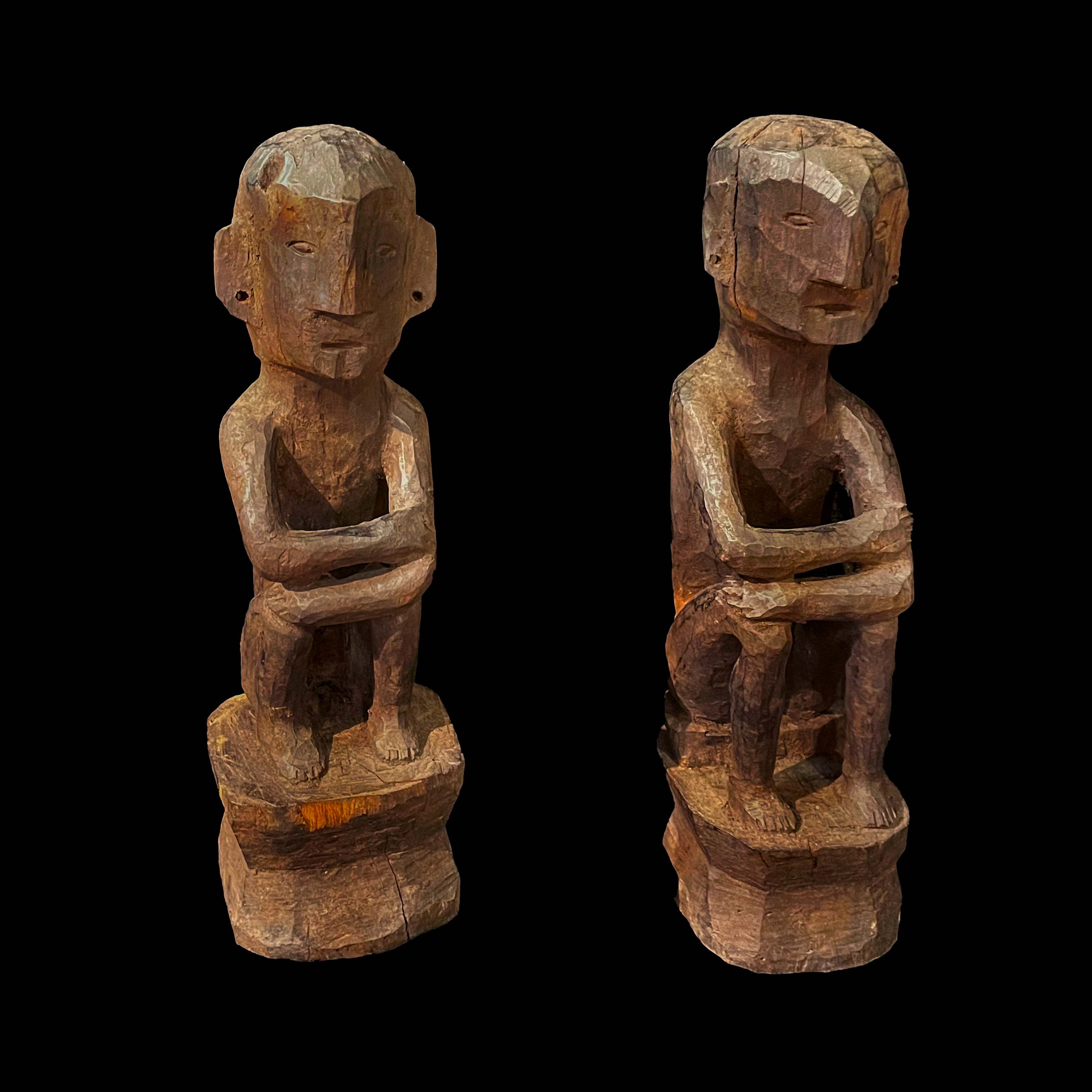 - A pair of seated male/female bulol from Hengyon area, Ifugao mid 20th ...