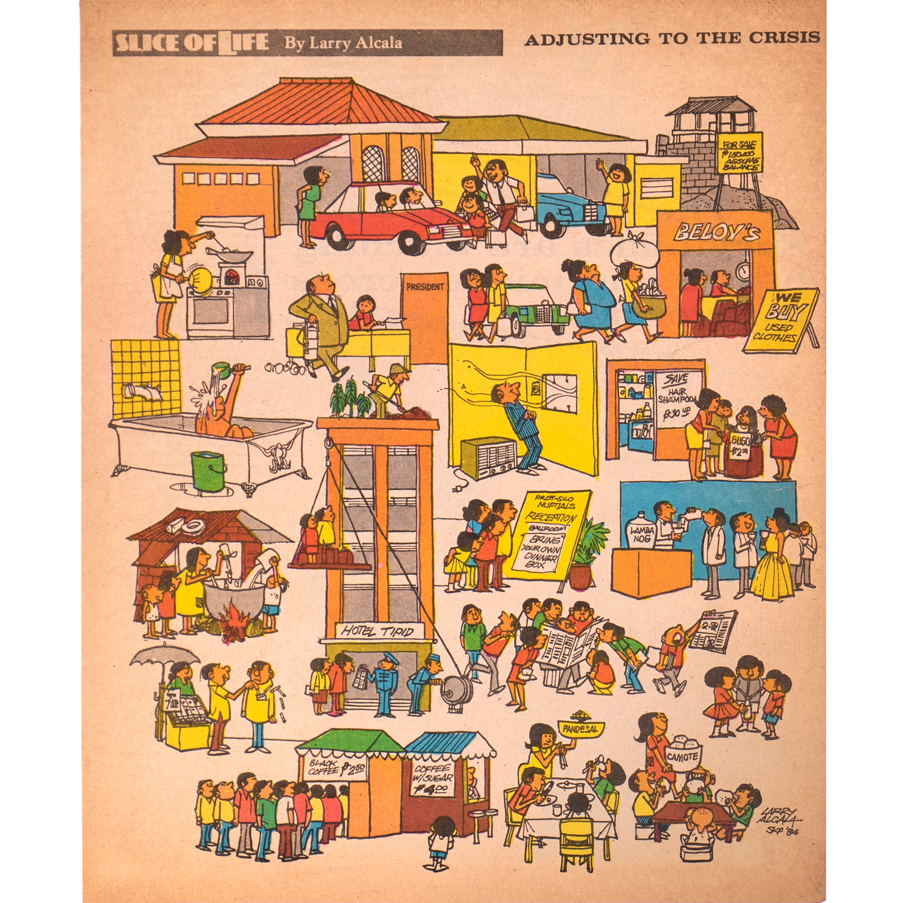 Larry Alcala (1926 - 2002) - Adjusting to the Crisis (A Slice of Life ...