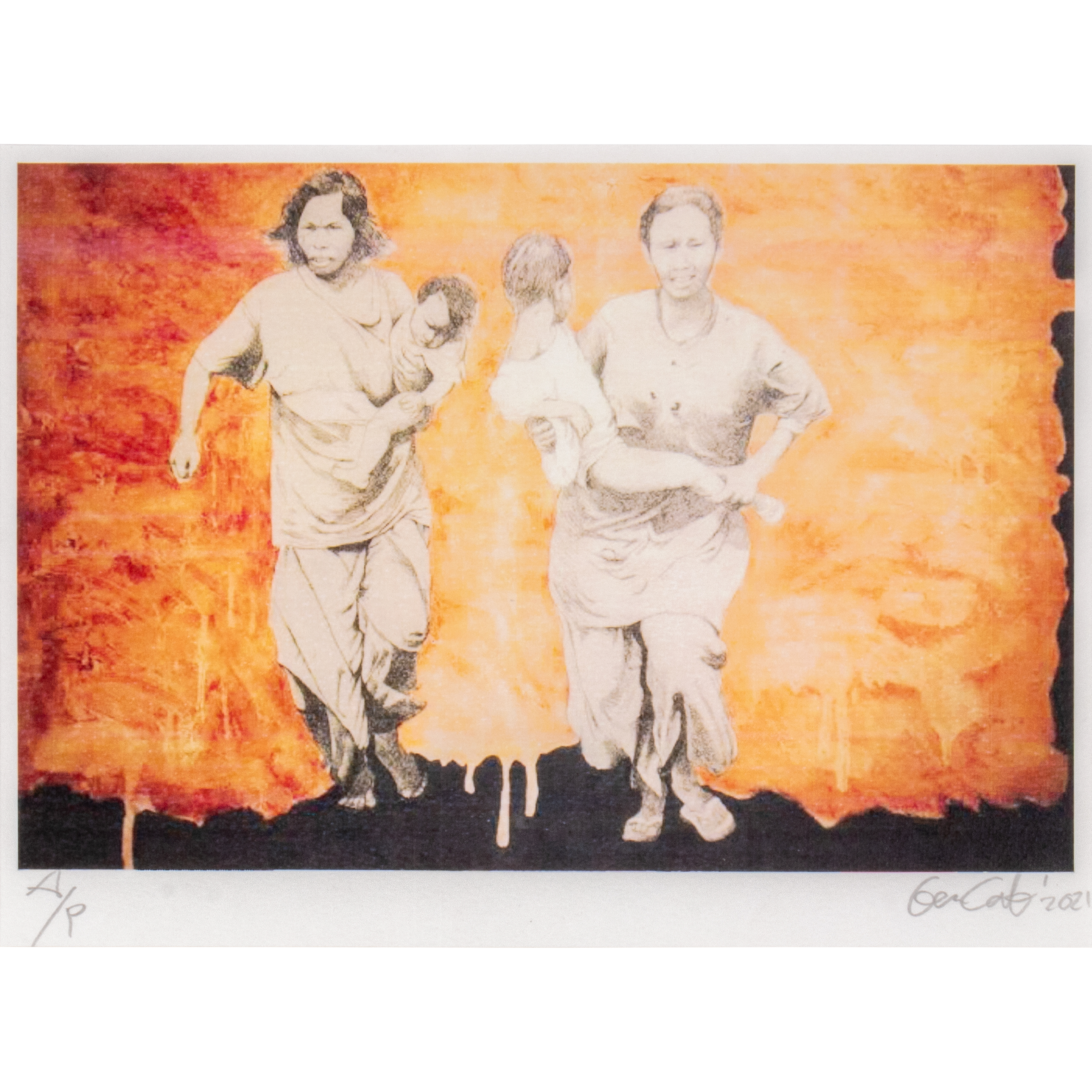 BenCab (b. 1942) - Untitled (Mothers Carrying Children)