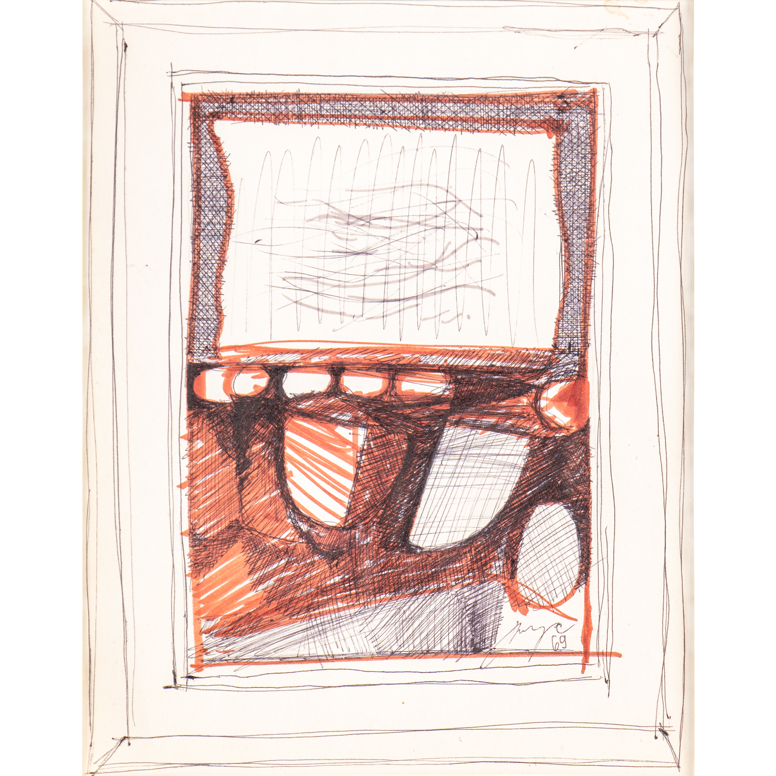 José Joya (1931-1995) - Abstract Drawing Study