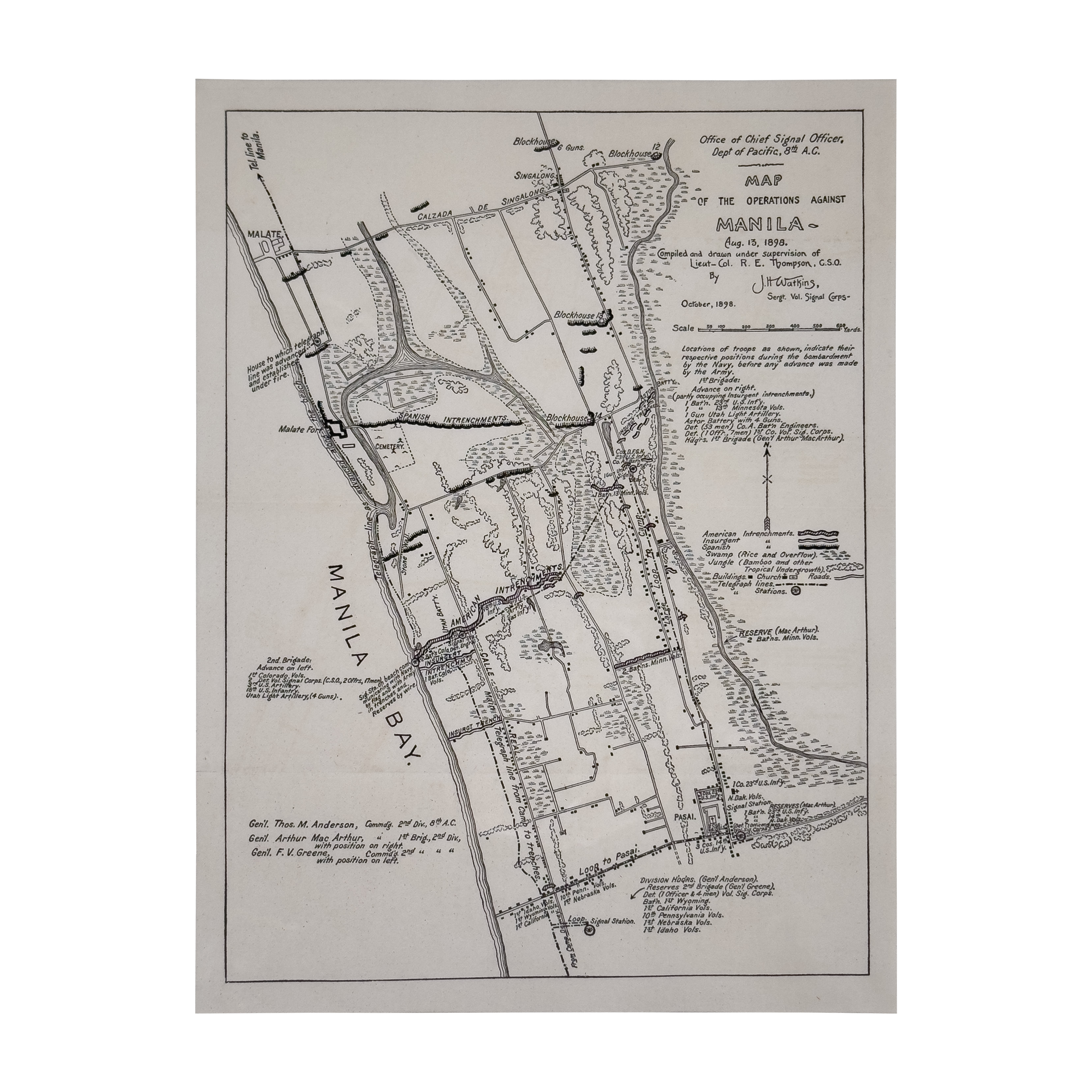 Department of the Pacific - A map of the Operations Against Manila ...