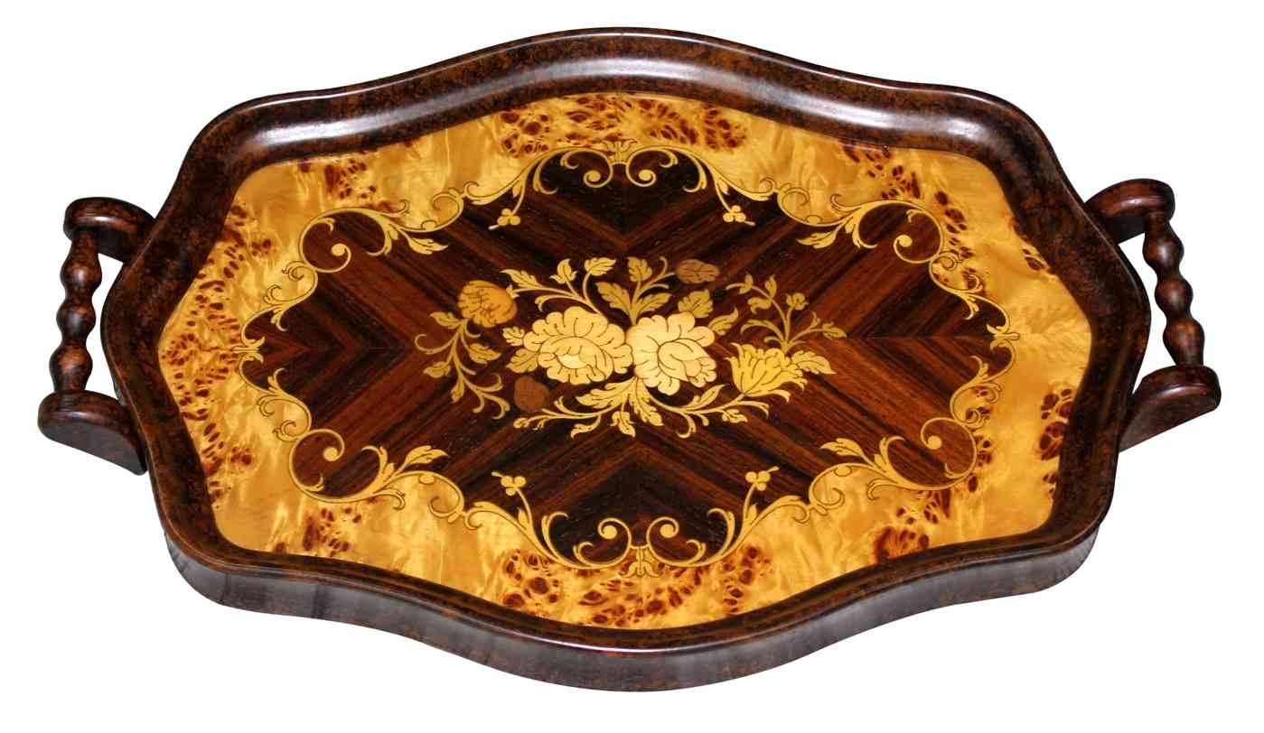 A. Garguillo & Jannuzzi - 'Piazza Tasso' fine wood inlay serving tray