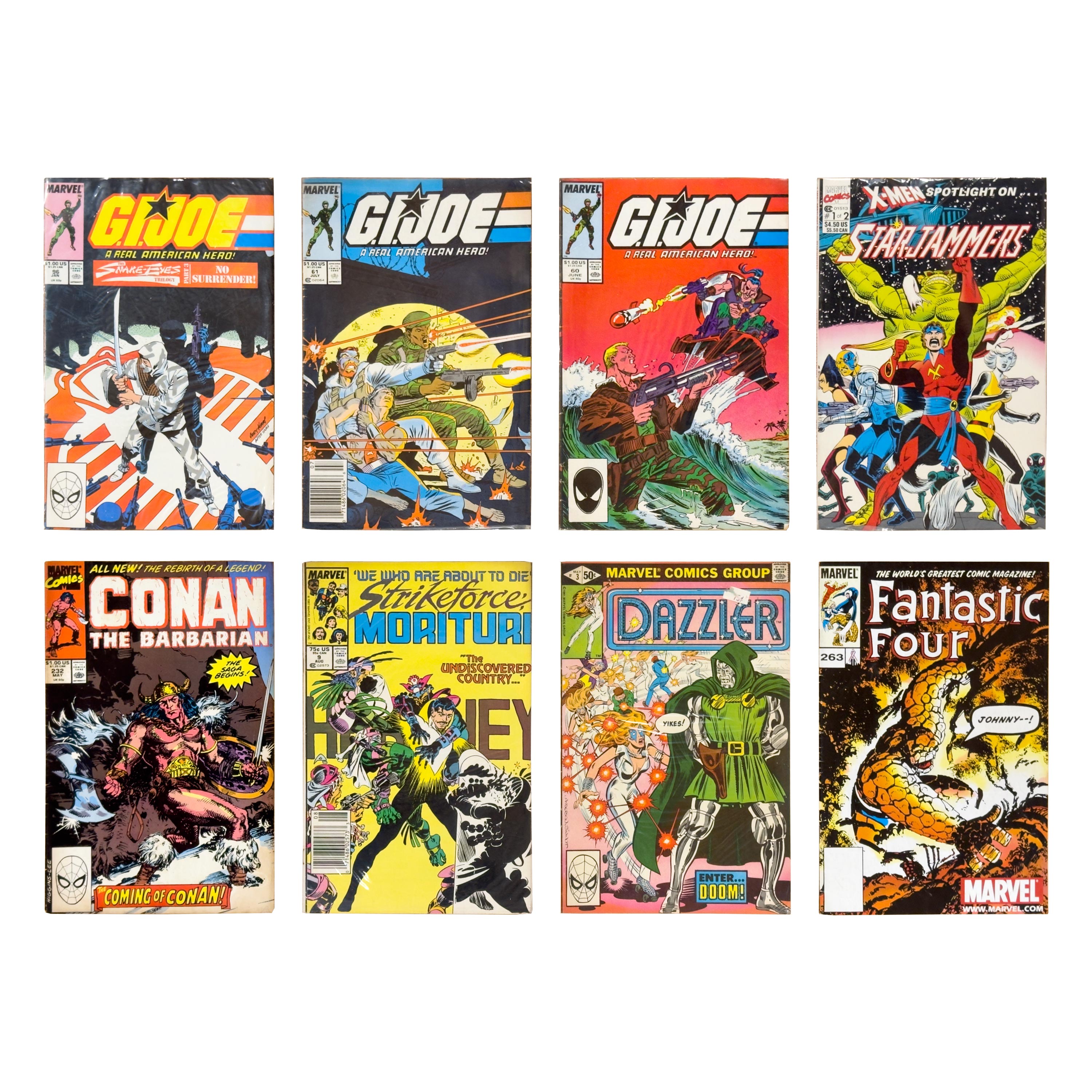 - A lot of eight vintage comic books