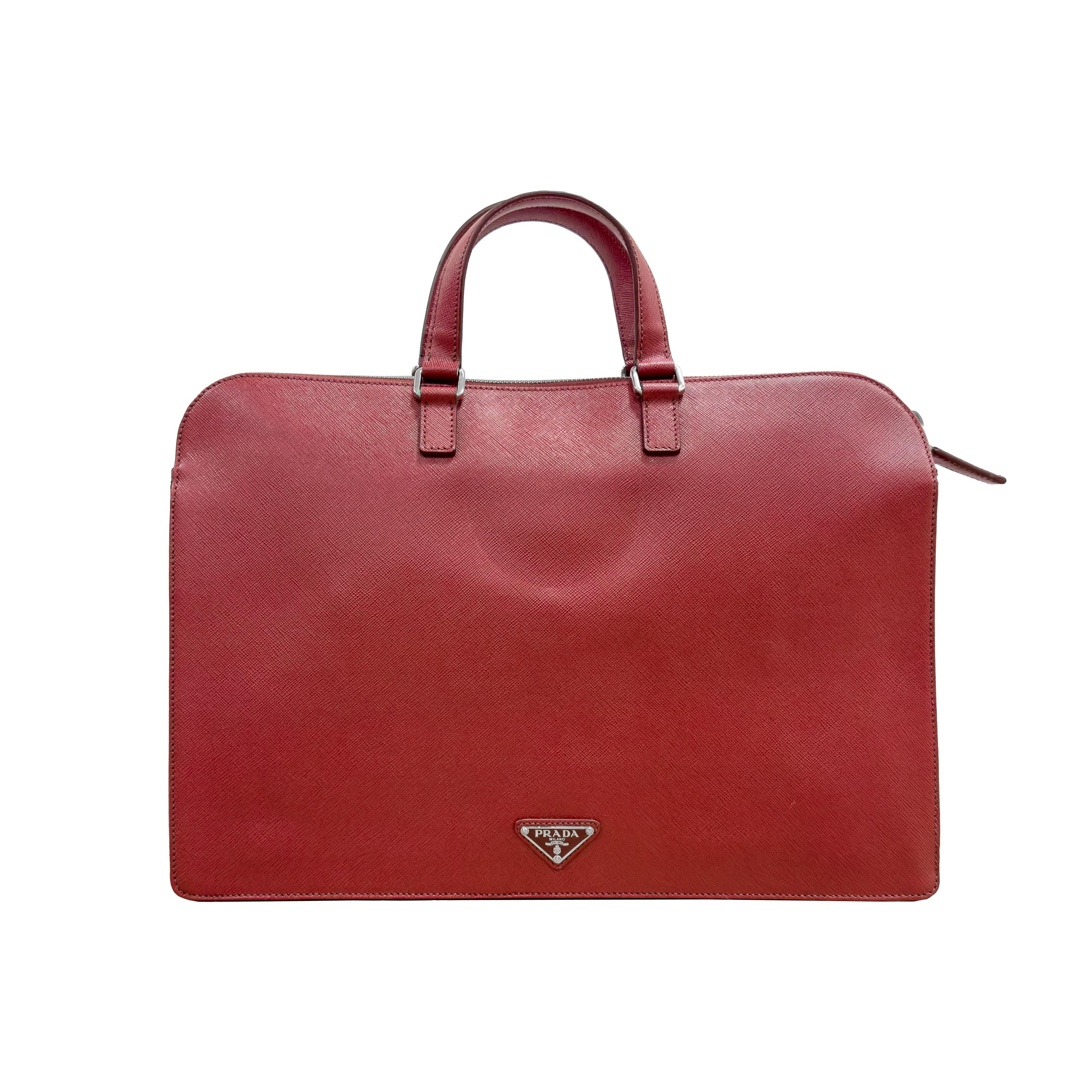 Prada - A 'Cartella' laptop bag in rubino red