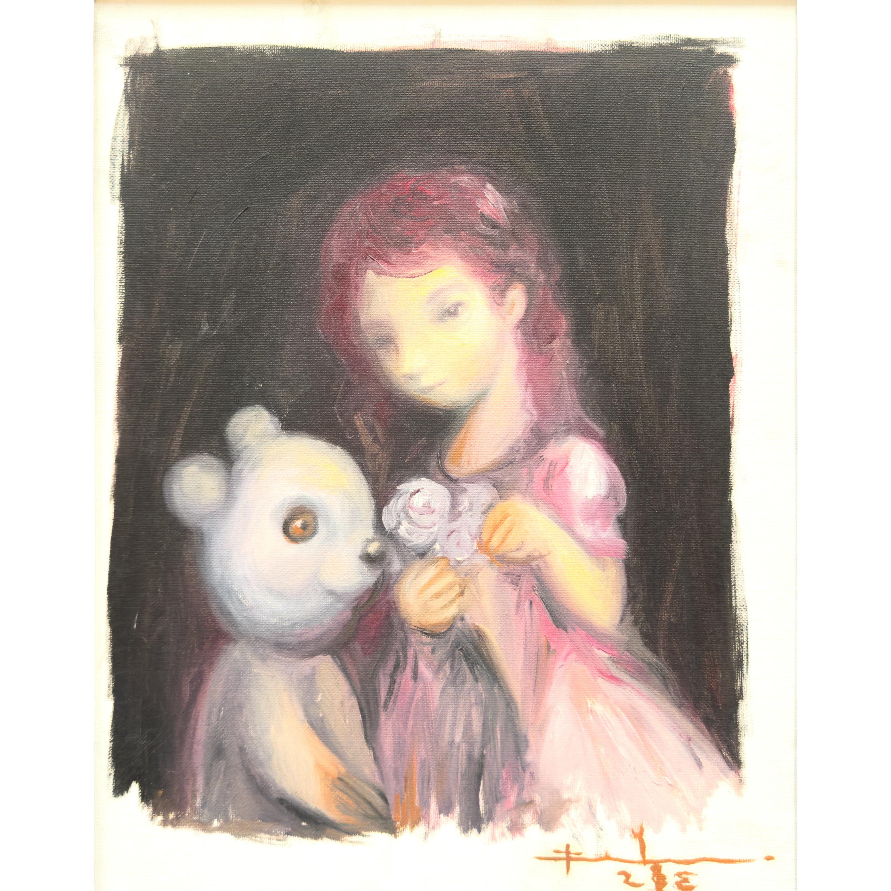 Froilan Calayag (b. 1982) - Untitled (Girl and Teddy Bear)