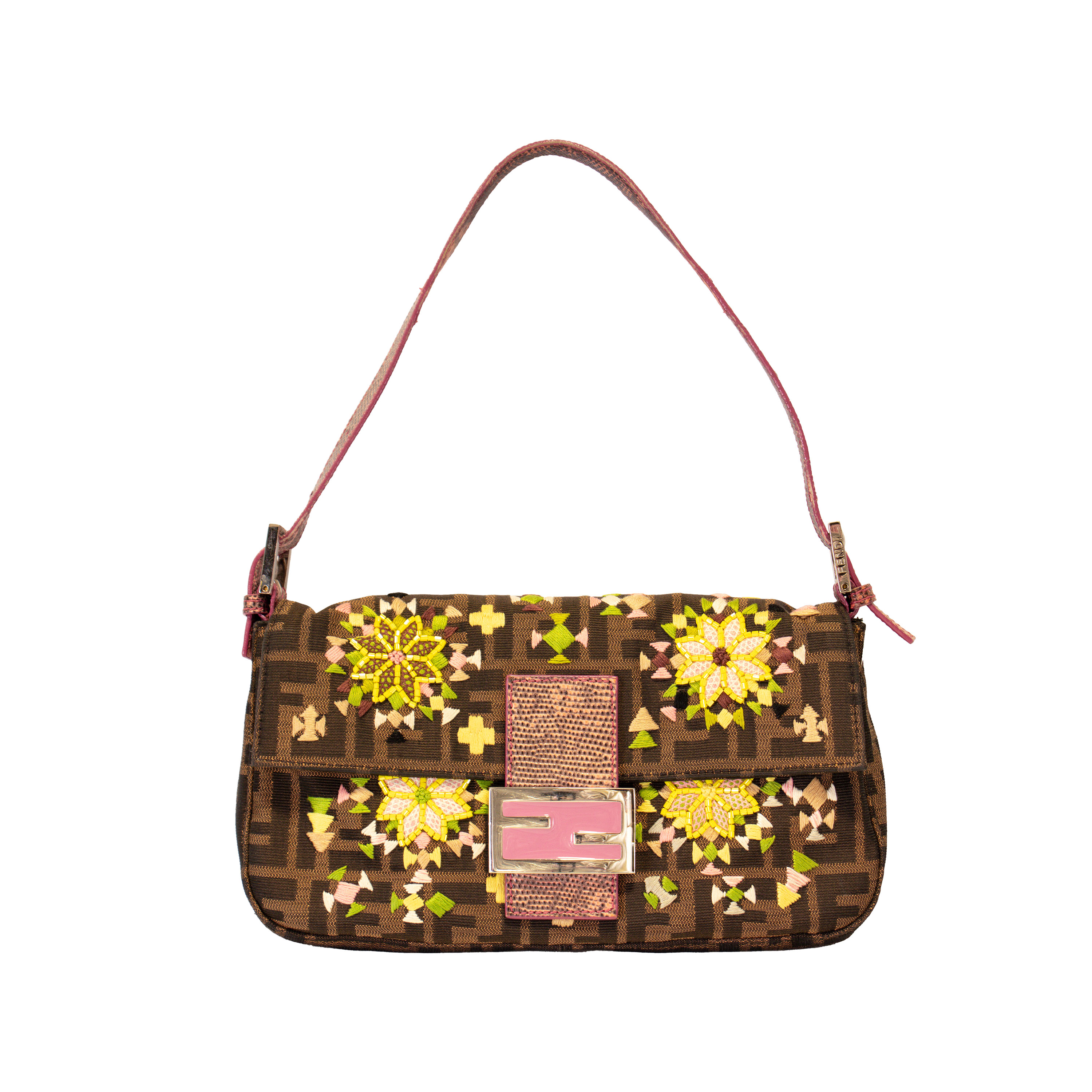 Fendi - A floral baguette bag