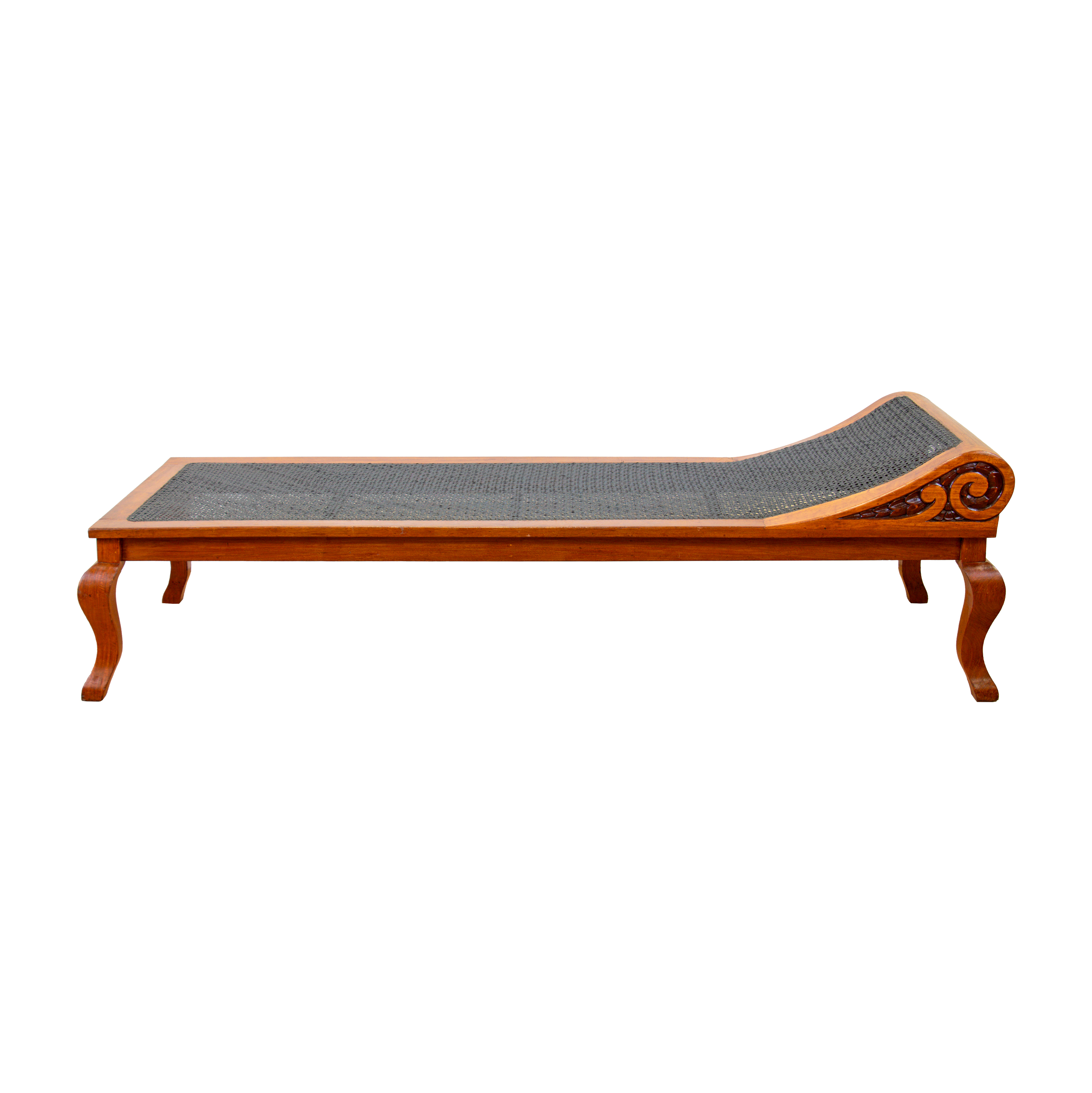 - An Art Nouveau divan / lounge chair with carved scroll end and ...