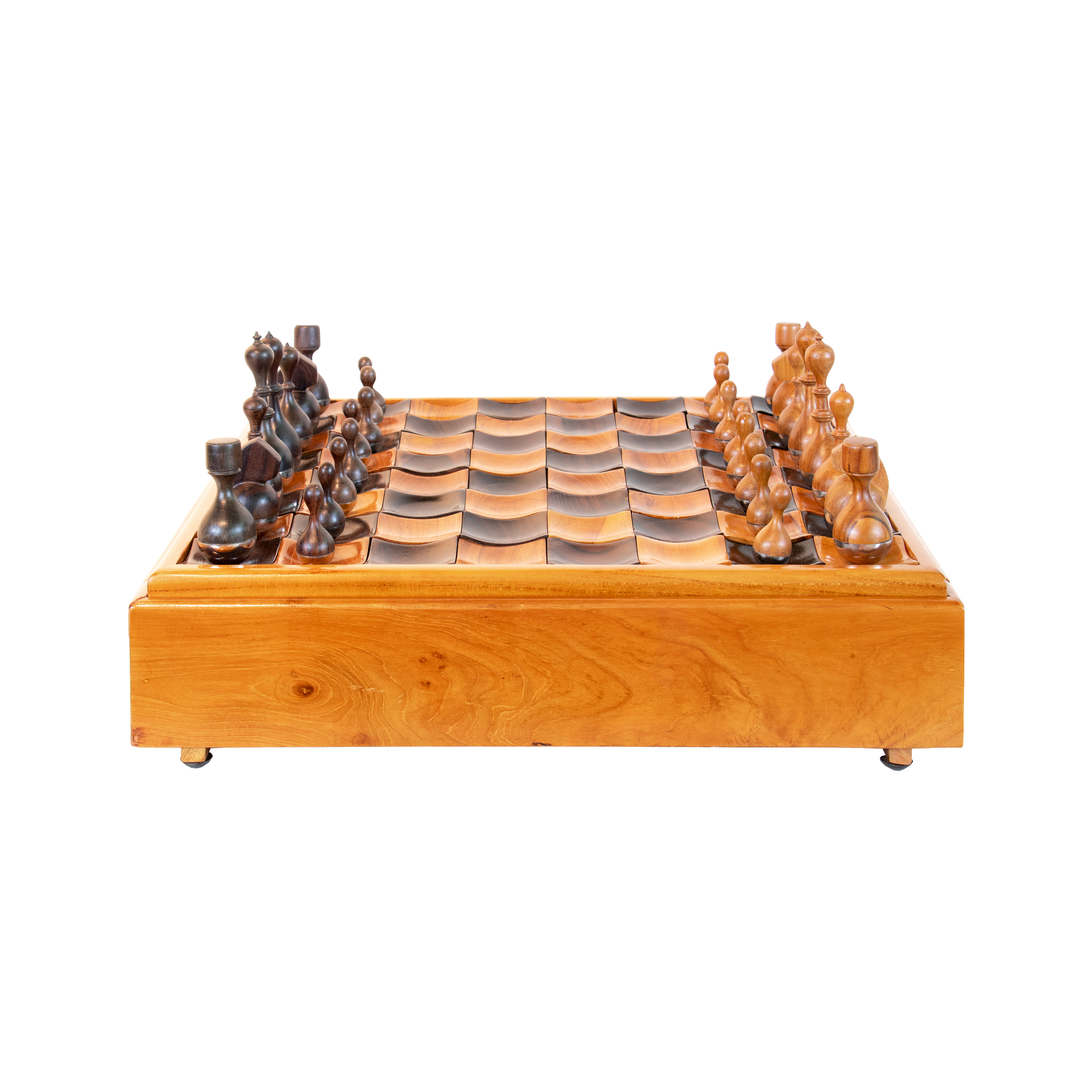 - A topple-proof wobble chess set and removable case with custom-cut ...