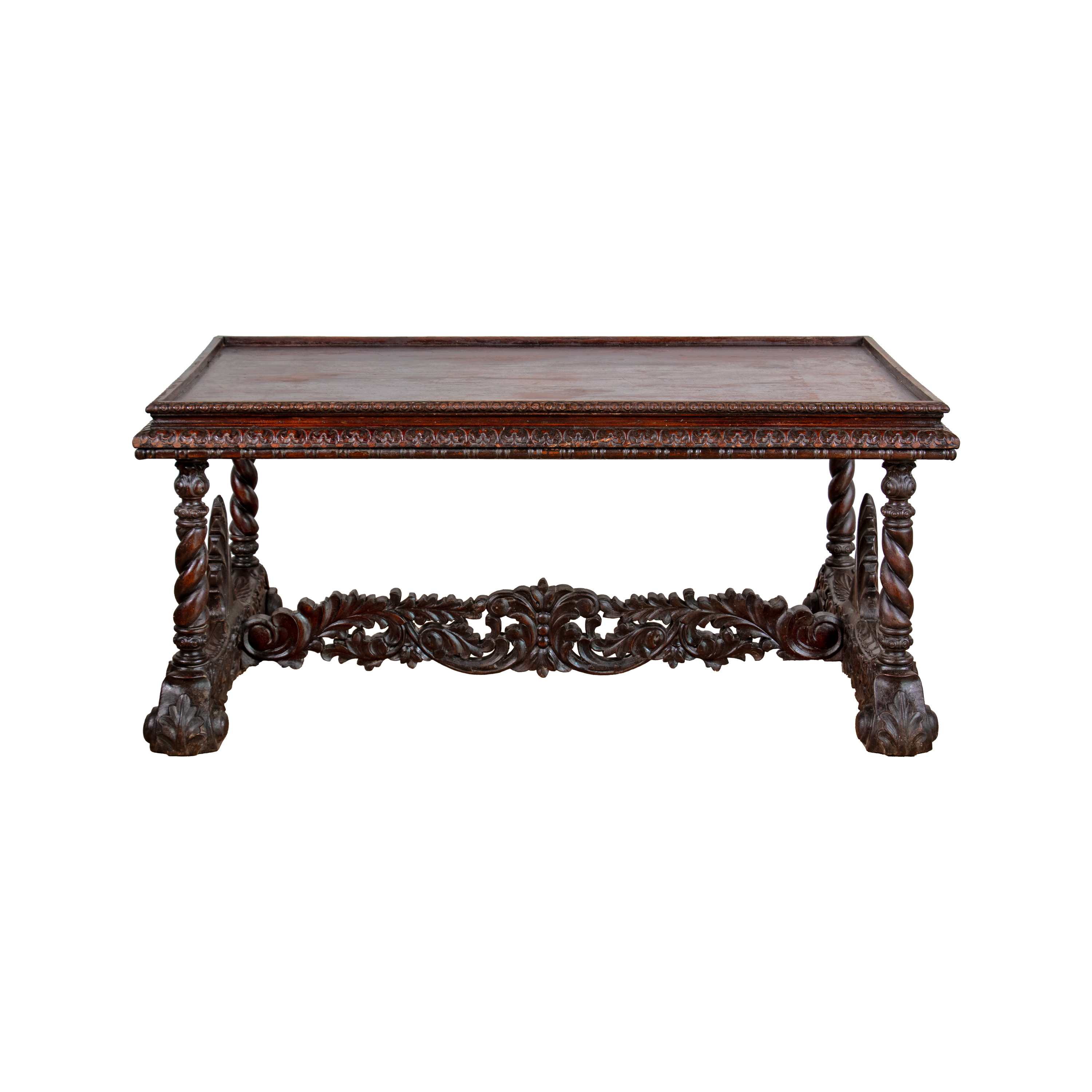 - An ornate Neoclassical style recessed top coffee table