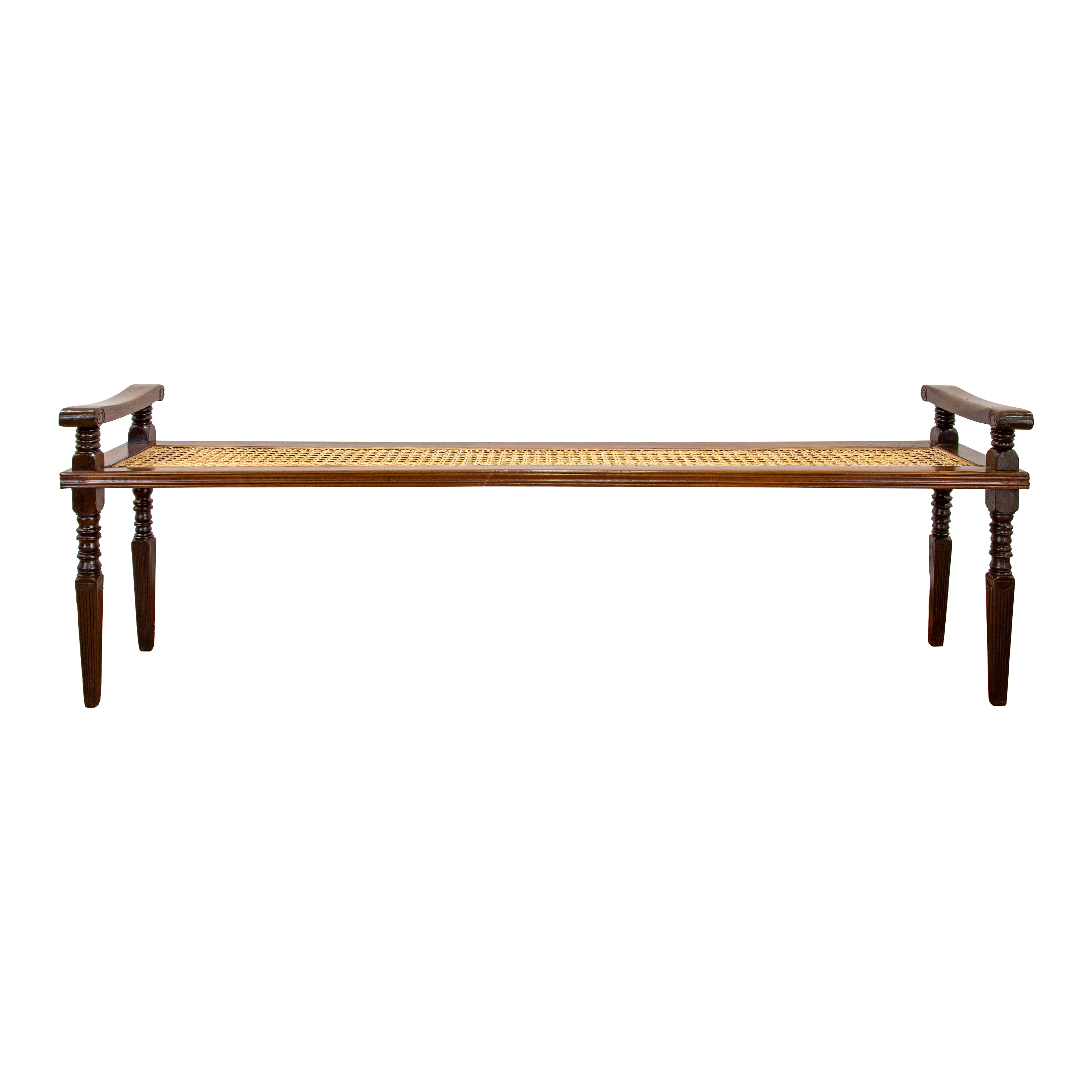 - A rare Gapan divan / canapé with turned, fluted square legs